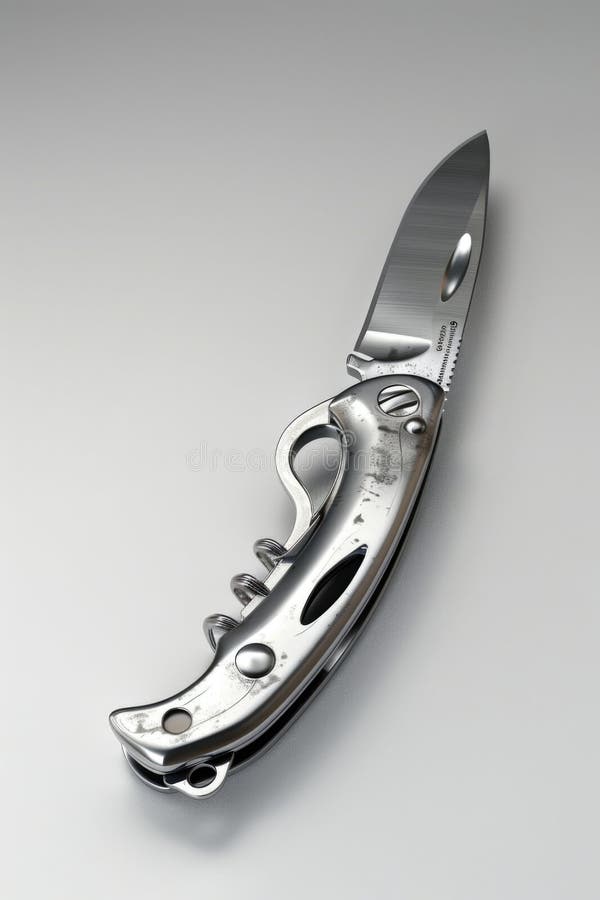 A Single Knife Sits on a Table, Ready for Use Stock Photo - Image of ...