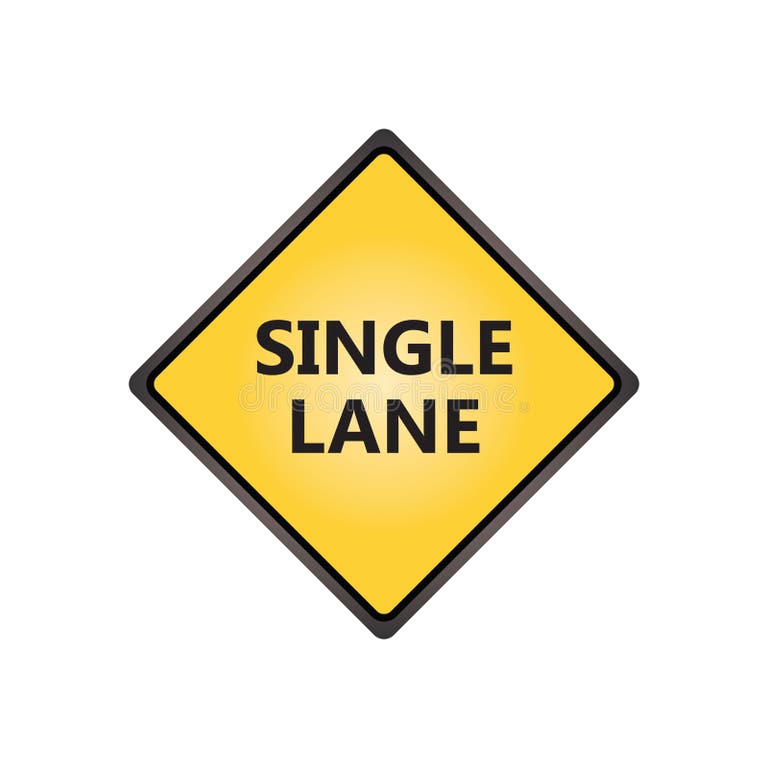 Single Lane Sign. Vector Illustration Decorative Design Stock Vector ...