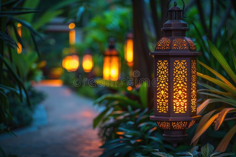 A Single Lantern Lights Up a Darkened Path, Offering a Beacon of Light ...