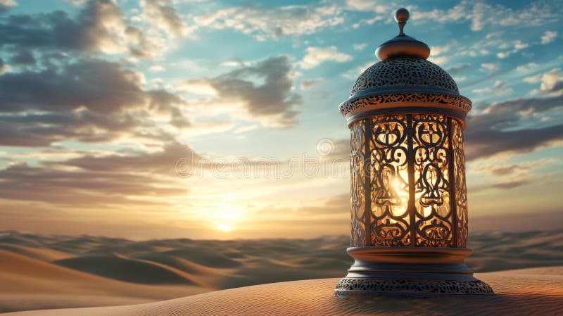 A Single Lantern Sits Atop a Sandy Beach, Providing a Warm Glow in the ...