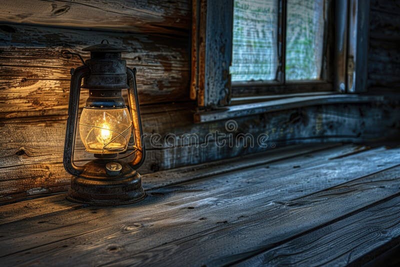 Single Lantern Sitting Wooden Table Window Stock Photos - Free ...