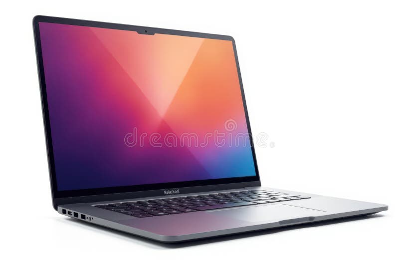 Single Laptop Computer, Isolated on White Background , Notebook, Object ...