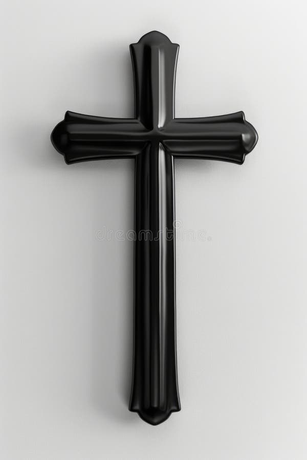 A Single Large Black Cross on a White Background Stock Photo - Image of ...