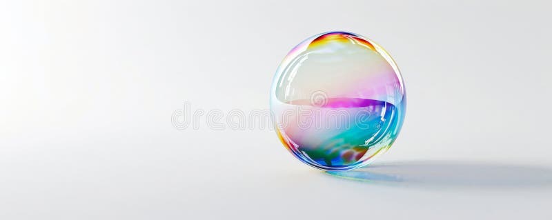 A Single Large Bubble Floating in the Center of a Pure White Background ...