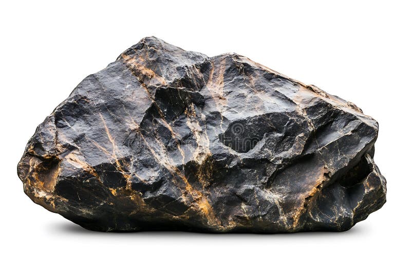 Large Rough Grey Rock Isolated White Background Stock Illustration ...