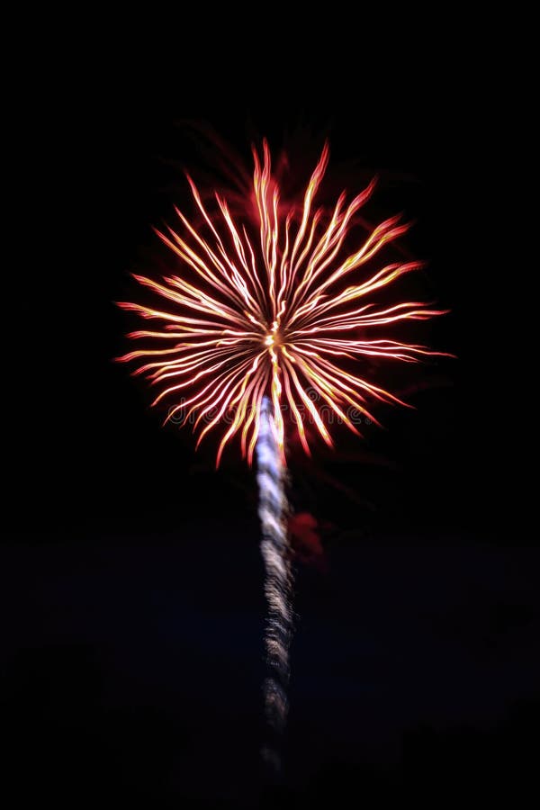 Single Large Firework Sky Black Background. Fireworks. Copy Space ...