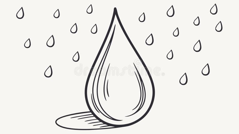 Single Large Raindrop, Environmental Icon, Vector Design Generative AI ...