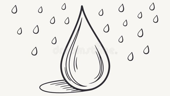 Single Large Raindrop, Environmental Icon, Vector Design Generative AI ...