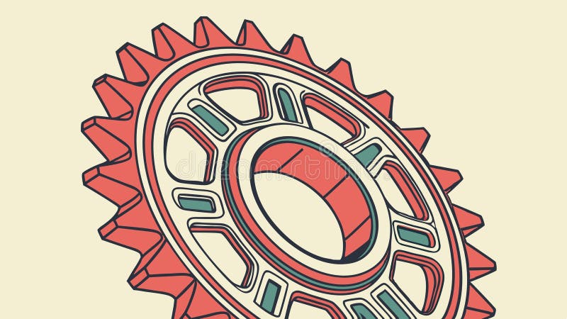 Single Large Red Gear, Mechanical Component, Vector Design Generative ...