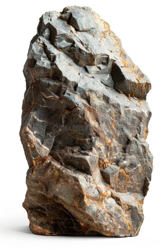 A Single Large Rock on a Plain White Background. Suitable for Various ...