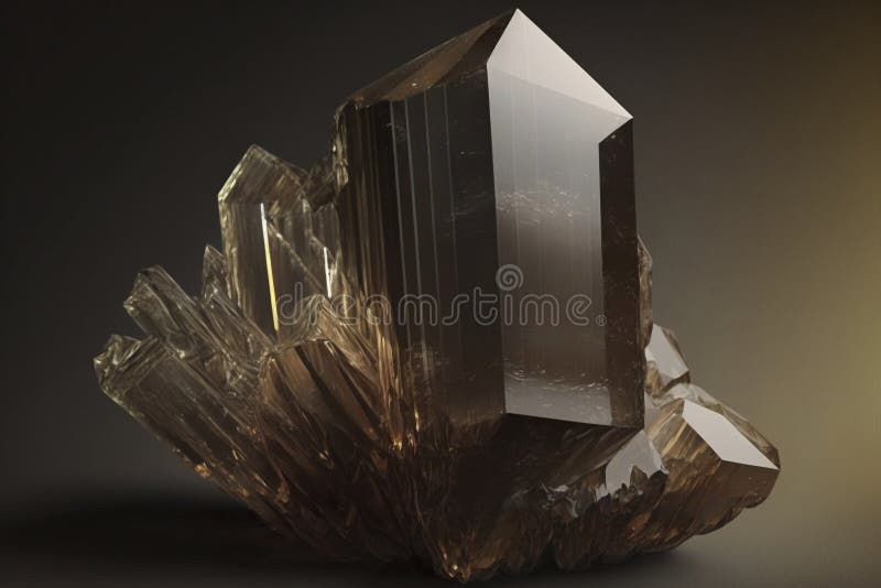 A Single Large, Rutilated Quartz Crystal Stock Illustration ...
