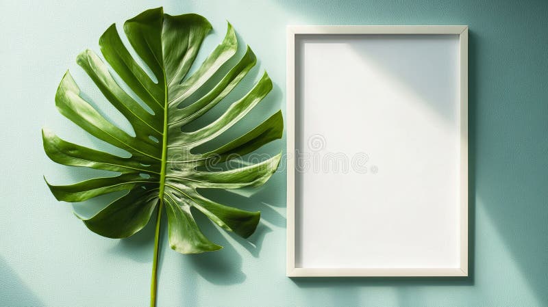 Single Large Tropical Leaf Framed by a Minimalist Backdrop. Stock Image ...