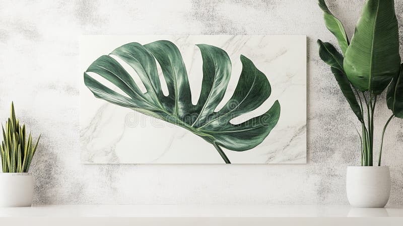 Single Large Tropical Leaf Framed by a Minimalist Backdrop. Stock Image ...