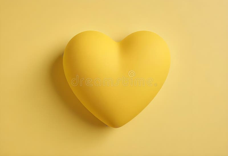 A Single, Large Yellow Heart Shape Stock Illustration - Illustration of ...