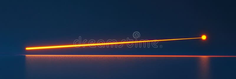 A Single Laser of Bright Orange Glowing on a Dark Blue Background, Cgi ...