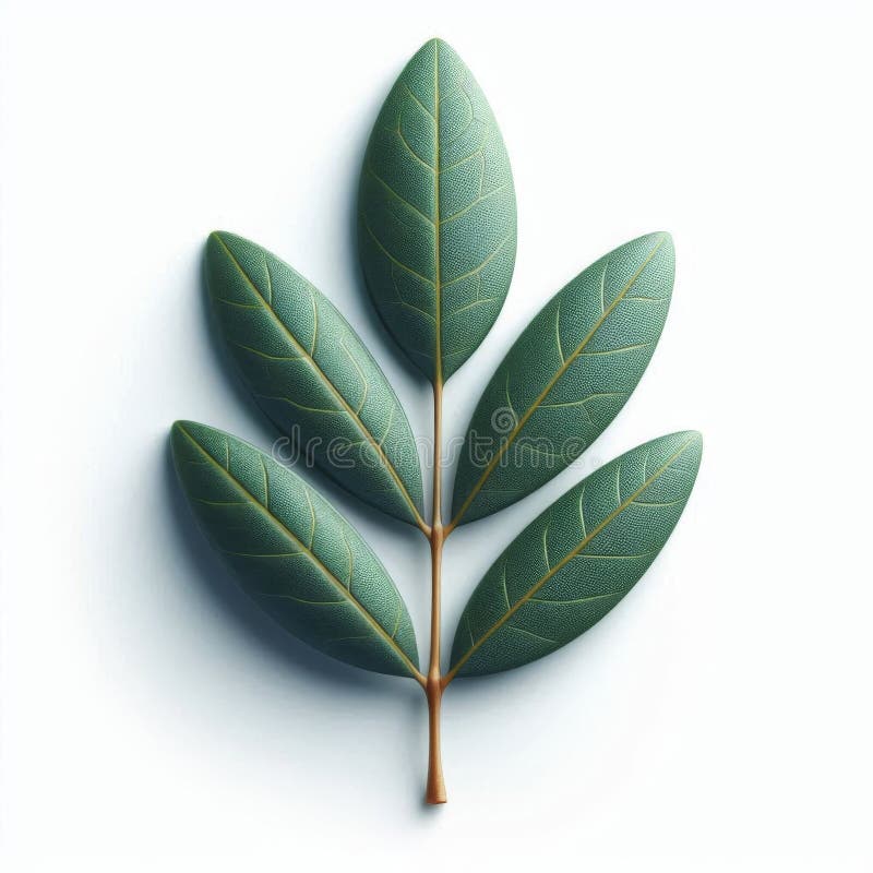 Single Laurel Leaf Isolated on a White Background Stock Illustration ...
