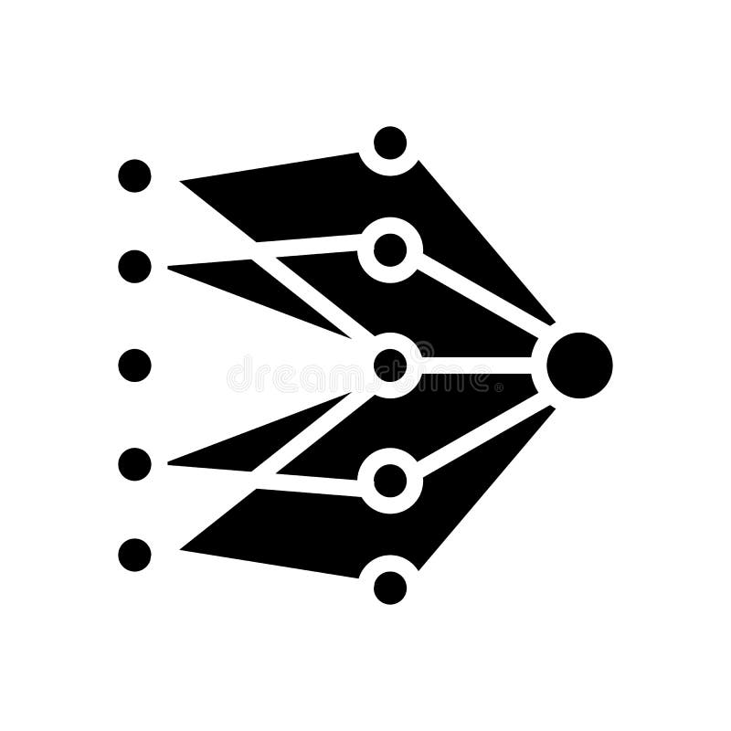 Single Layer Neural Network Glyph Icon Vector Illustration Stock Vector ...