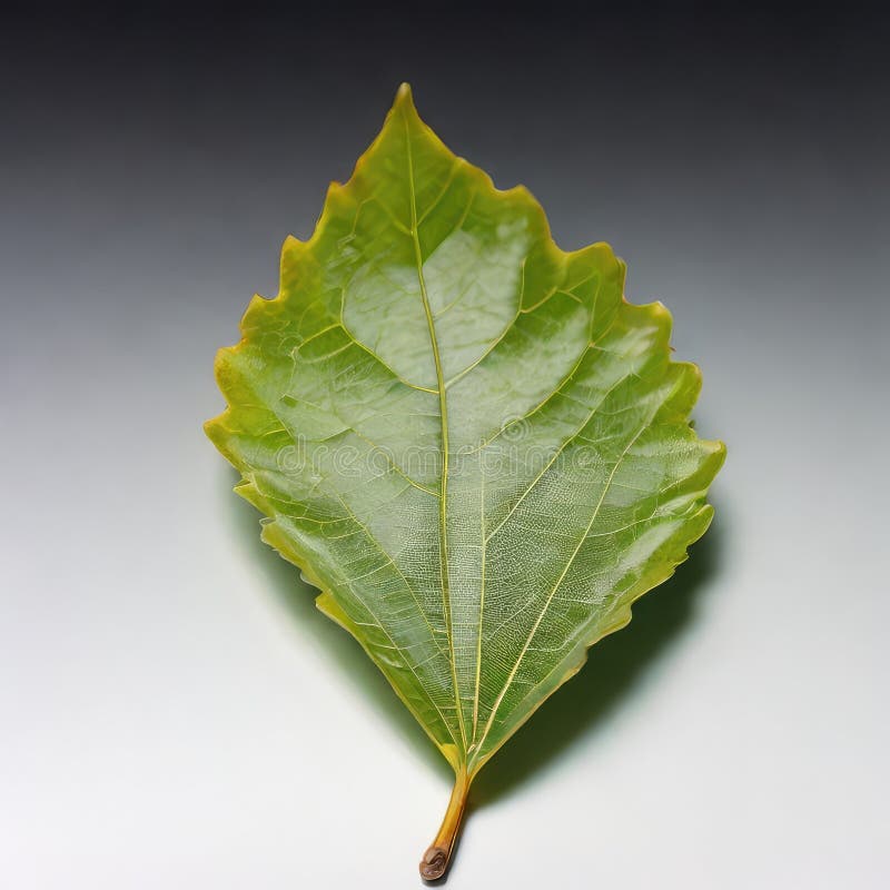 Single Leaf Detail on Plain White Stock Illustration - Illustration of ...