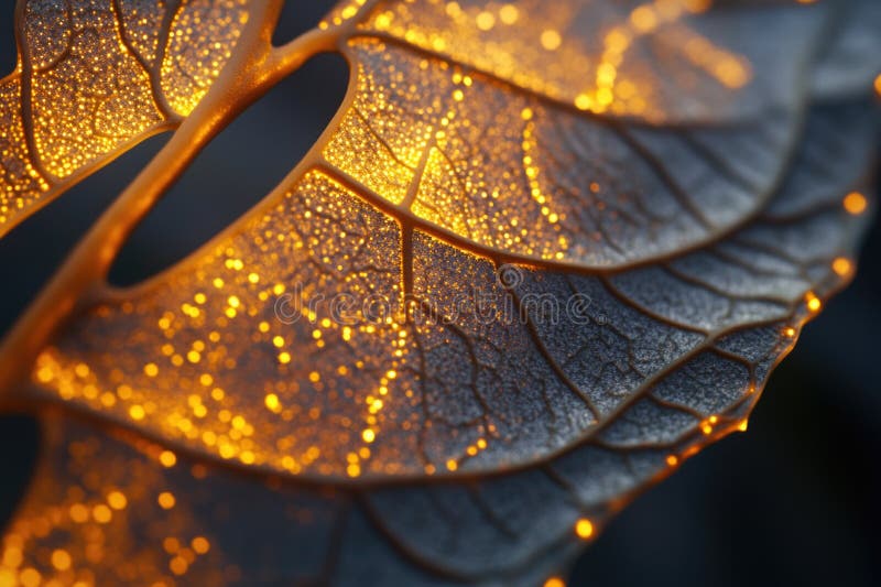 A Single Leaf with a Light Source Highlighting Its Texture and Details ...