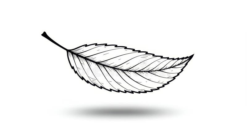 Single Leaf Line Drawing Falling Elegant Line Art of a Single Leaf ...