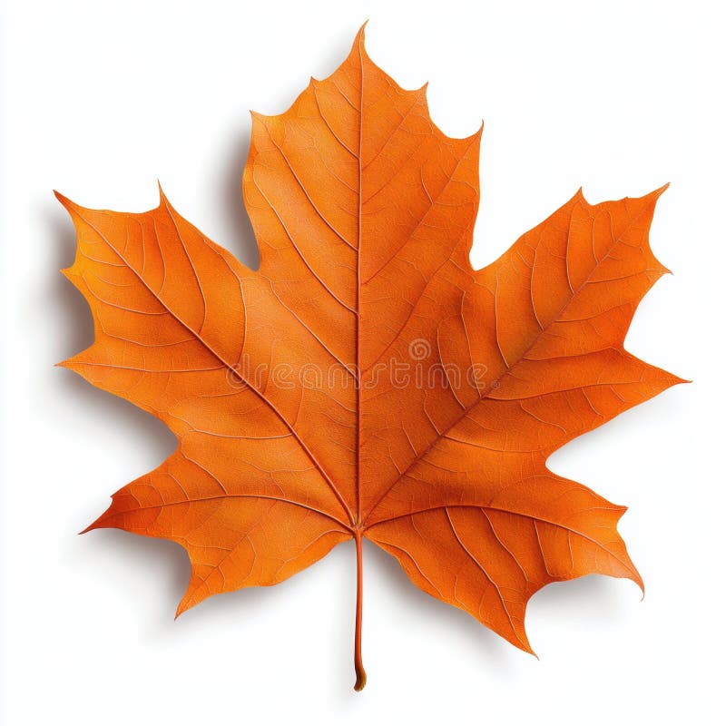 A Single Leaf of a Maple Tree is Shown on White Background, AI Stock ...