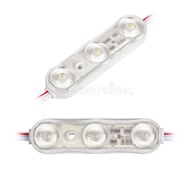 Single LED Module on White Background Stock Photo - Image of plastic ...