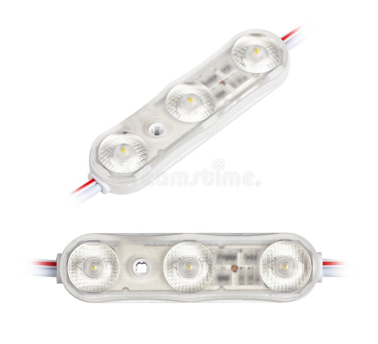 Single LED Module on White Background Stock Photo - Image of plastic ...