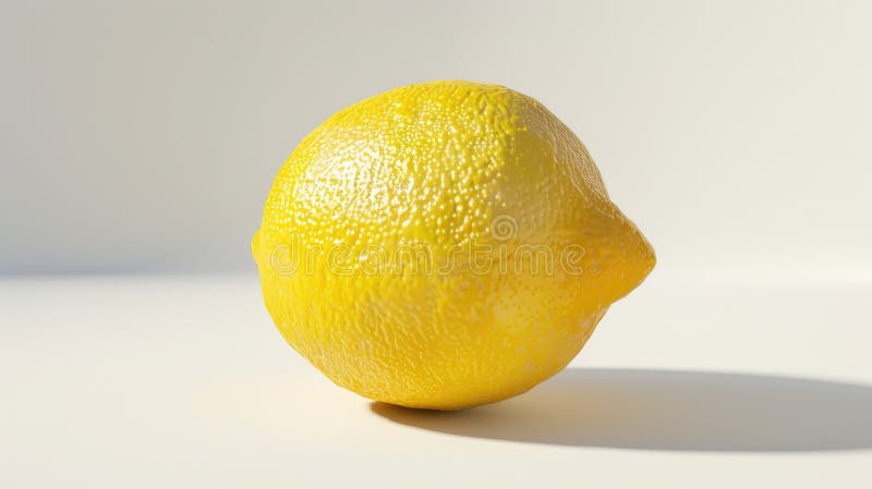 A Single Lemon Sitting on a Plain White Table Stock Photo - Image of ...