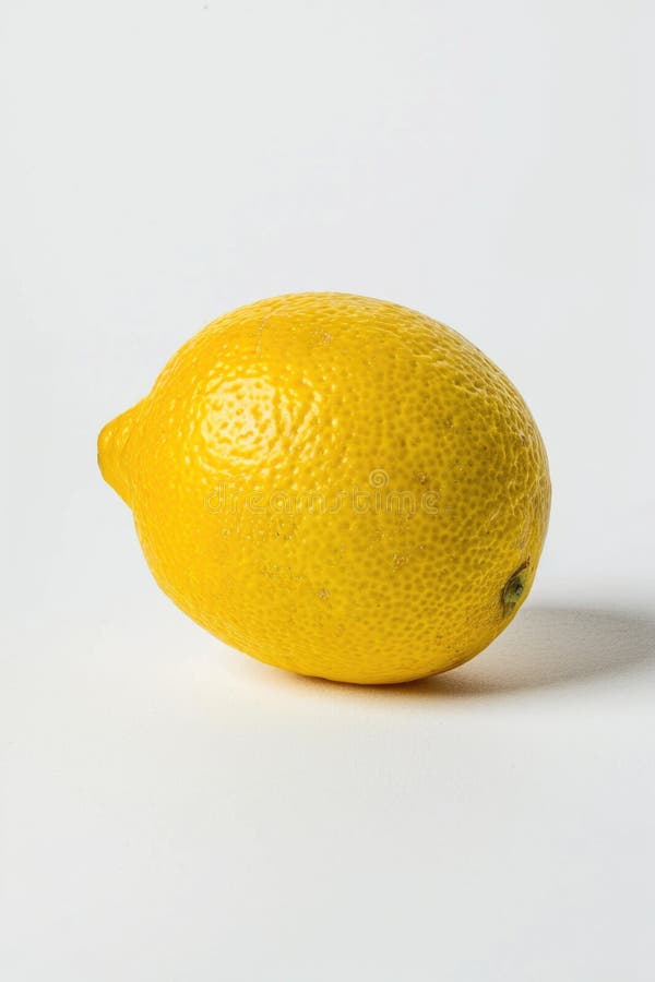 A Single Lemon Sitting on a White Surface, Ready for Use or Display ...