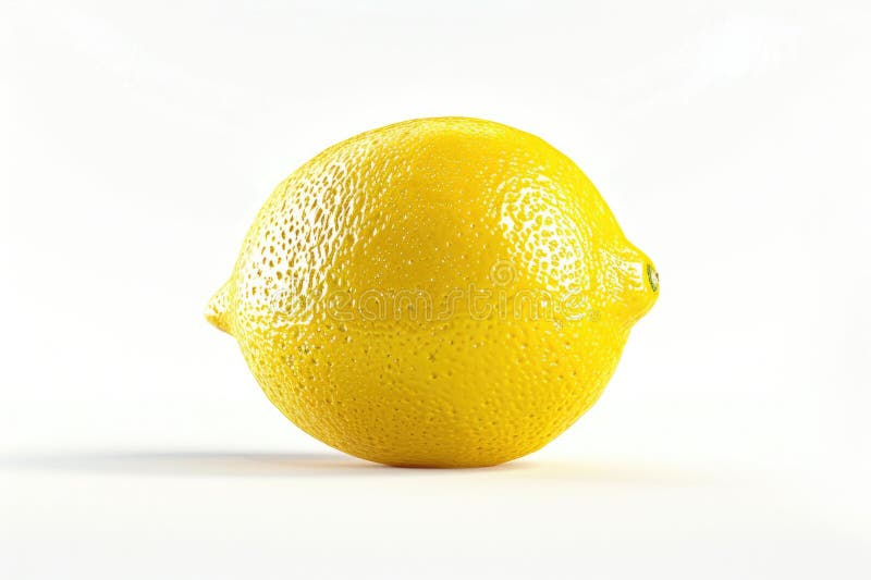 A Single Lemon Sitting on a White Surface Stock Image - Image of life ...