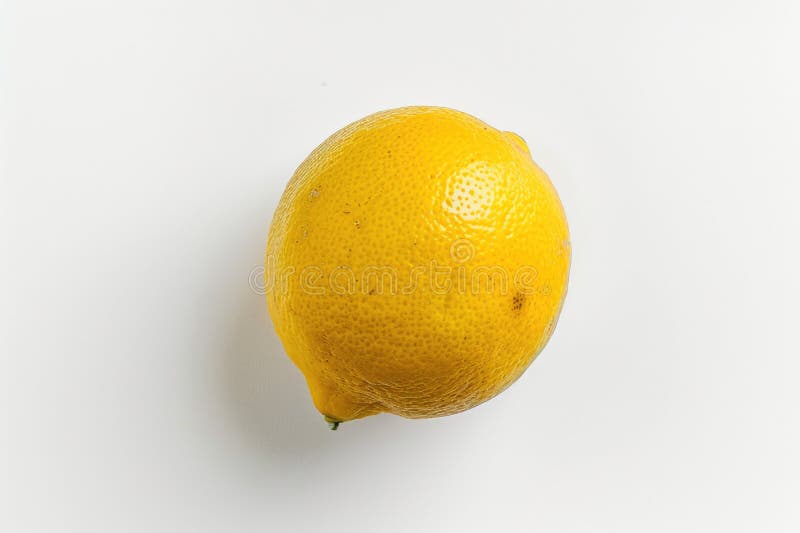 A Single Lemon Sitting on a White Surface Stock Image - Image of food ...