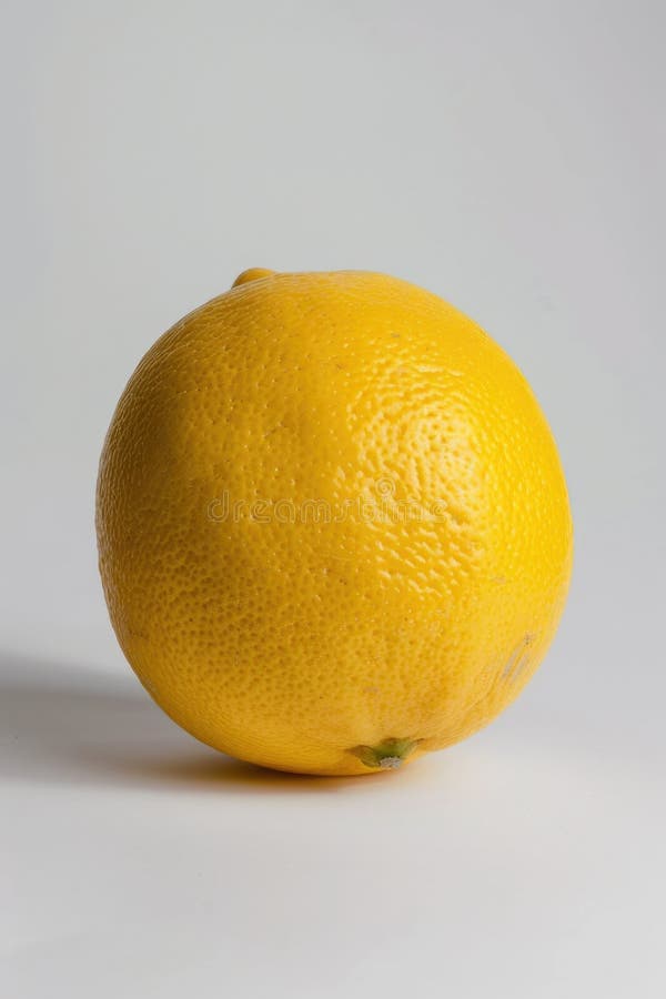 A Single Lemon Sitting on a White Surface Stock Photo - Image of ...