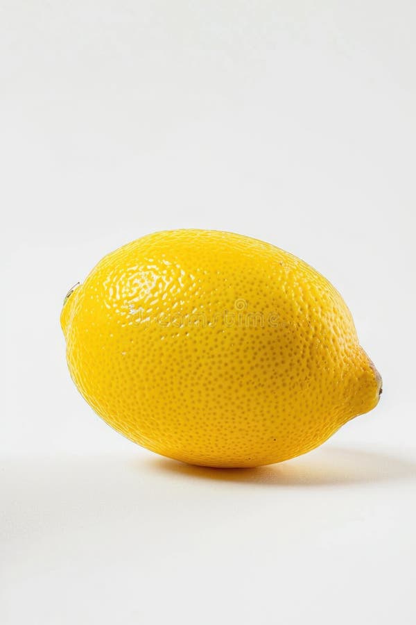 A Single Lemon Sitting on a White Table Stock Image - Image of citrus ...