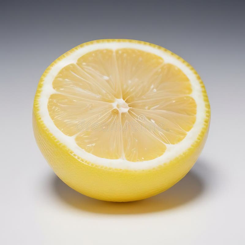 Single Lemon Slice on Blue Surface Stock Illustration - Illustration of ...