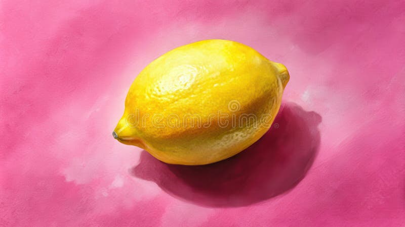 A Single Lemon on a Vibrant Pink Background a Still Life Study of Color ...