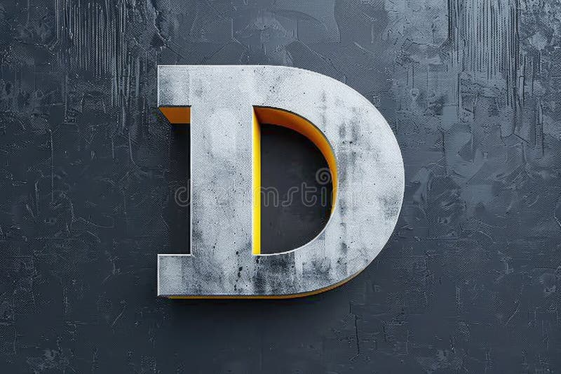 A Single Letter D Painted in Gray on a Flat Surface Stock Image - Image ...