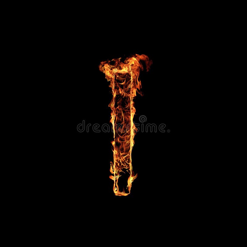 Single Letter of Fire Flames Alphabet Stock Illustration - Illustration ...