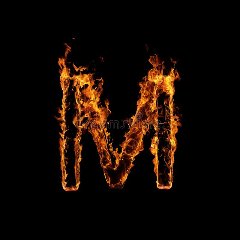 Flames Alphabet Letter M stock illustration. Illustration of letters ...