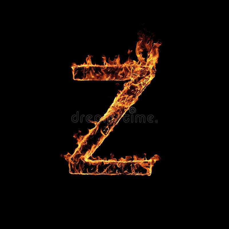 Single Letter of Fire Flames Alphabet Stock Illustration - Illustration ...