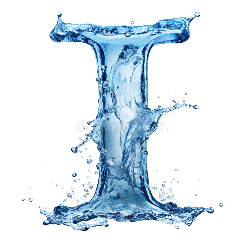 A Single Letter I is Formed from a Flowing Stream of Water, Creating a ...