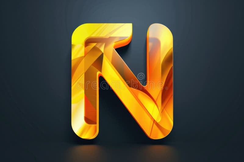 A Single Letter N Composed of Shiny Materials, Perfect for Decorative ...
