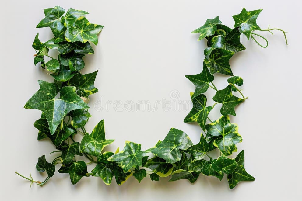A Single Letter U Created Using Ivy Leaves on a White Surface, Great ...