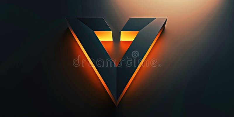 A Single Letter V Illuminated on a Dark Background, Suitable for Use As ...