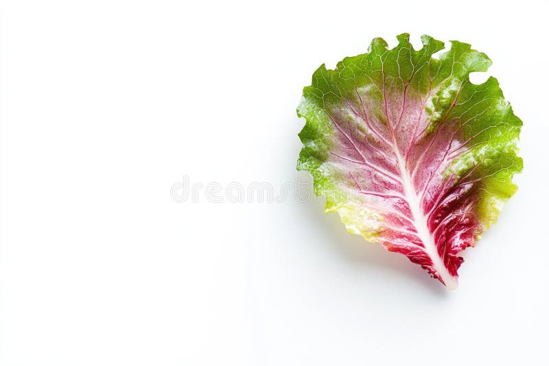 A Single Lettuce Leaf Sitting on a Clean White Surface Stock ...