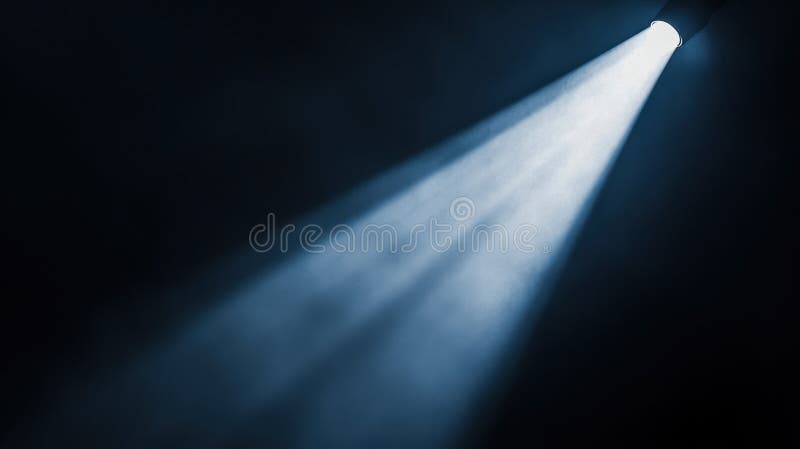 A Single Light Beam Illuminates a Dark Room Stock Illustration ...