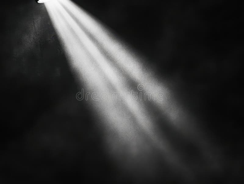 A Single Light Beam Illuminating a Dark Background Stock Illustration ...