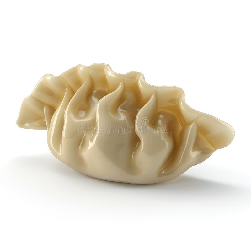 Single Creamy Beige Dumpling, Isolated on White Background Stock ...