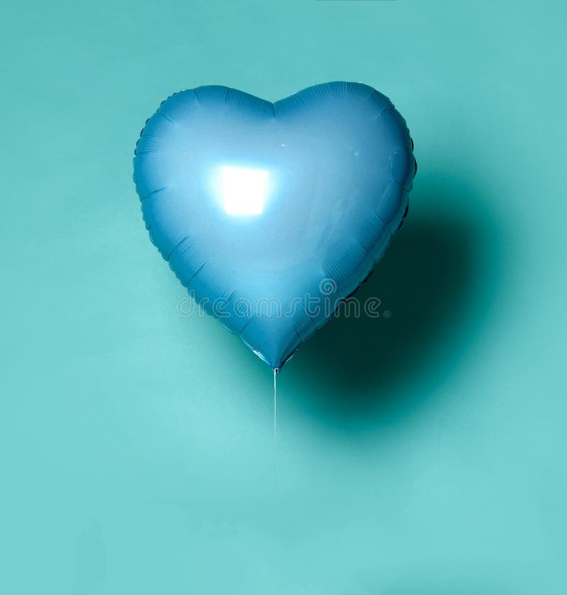 Single Light Blue Big Metallic Heart Balloon Object for Birthday on ...
