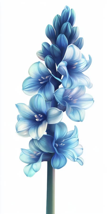 Single Light Blue Flower with Delicate Petals on White Background Stock ...