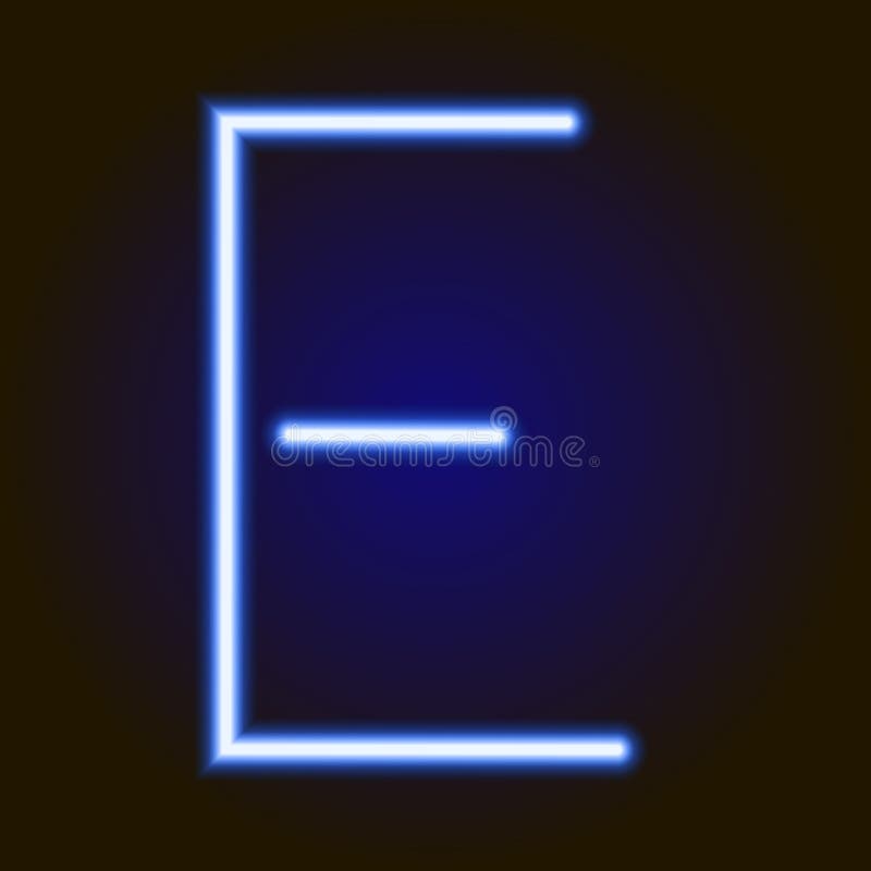 Single Light Blue Neon Letter E Illustration Stock Illustration ...